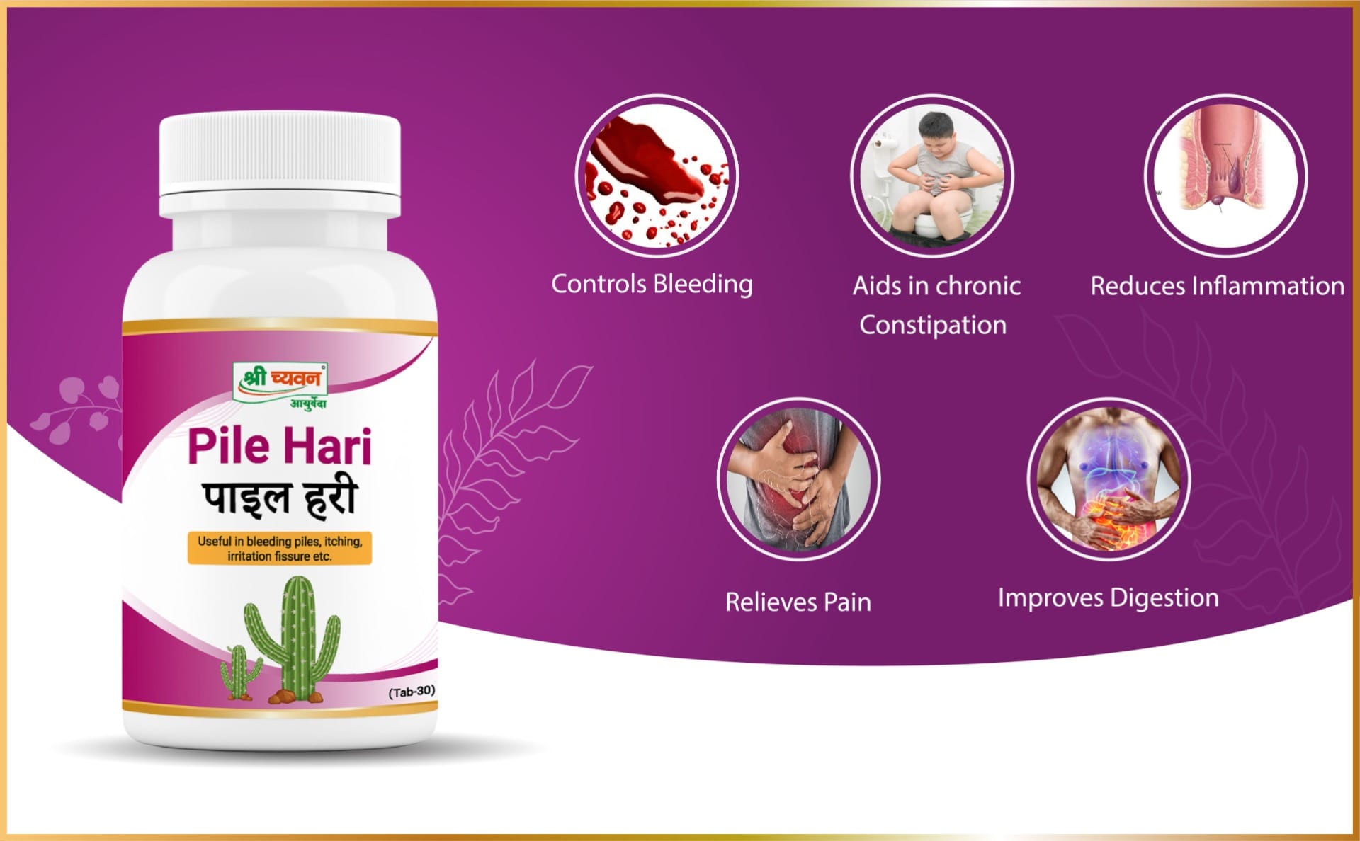 Shri Chyawan Pile Hari - 30 Tab |Highly effective in treating Piles ...