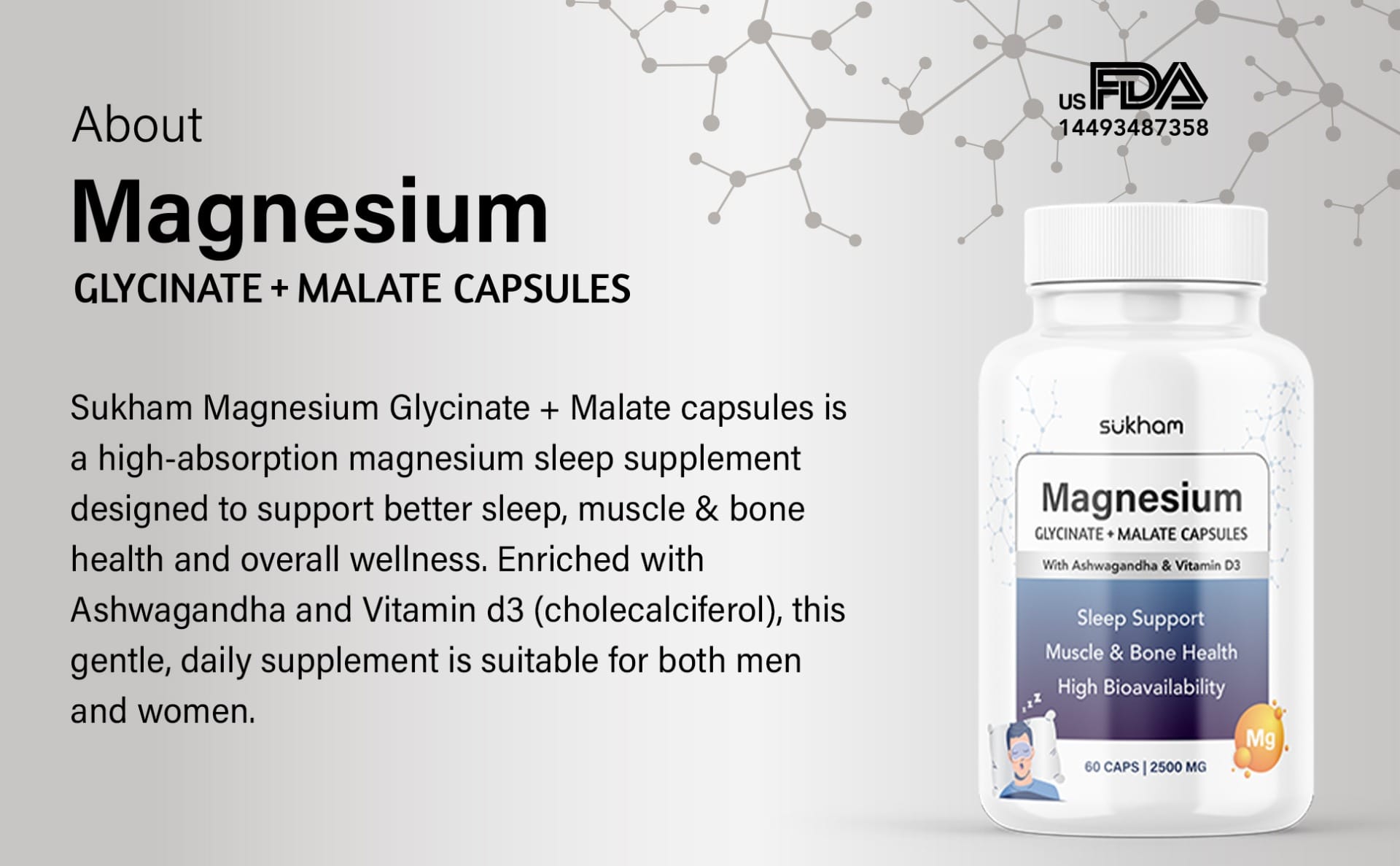 Sukham Magnesium Glycinate + Malate Capsules | 60 caps - 30 days | High ...